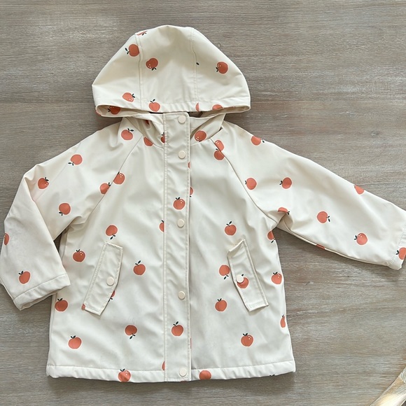 Zara | Jackets & Coats | Zara Toddler Girl Peach Rain Jacket Hood Rain ...